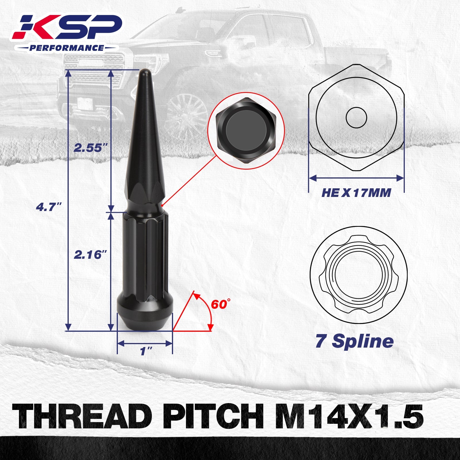 Spike Lug Nuts Stylish and Secure - KSP Performance | KSP performance
