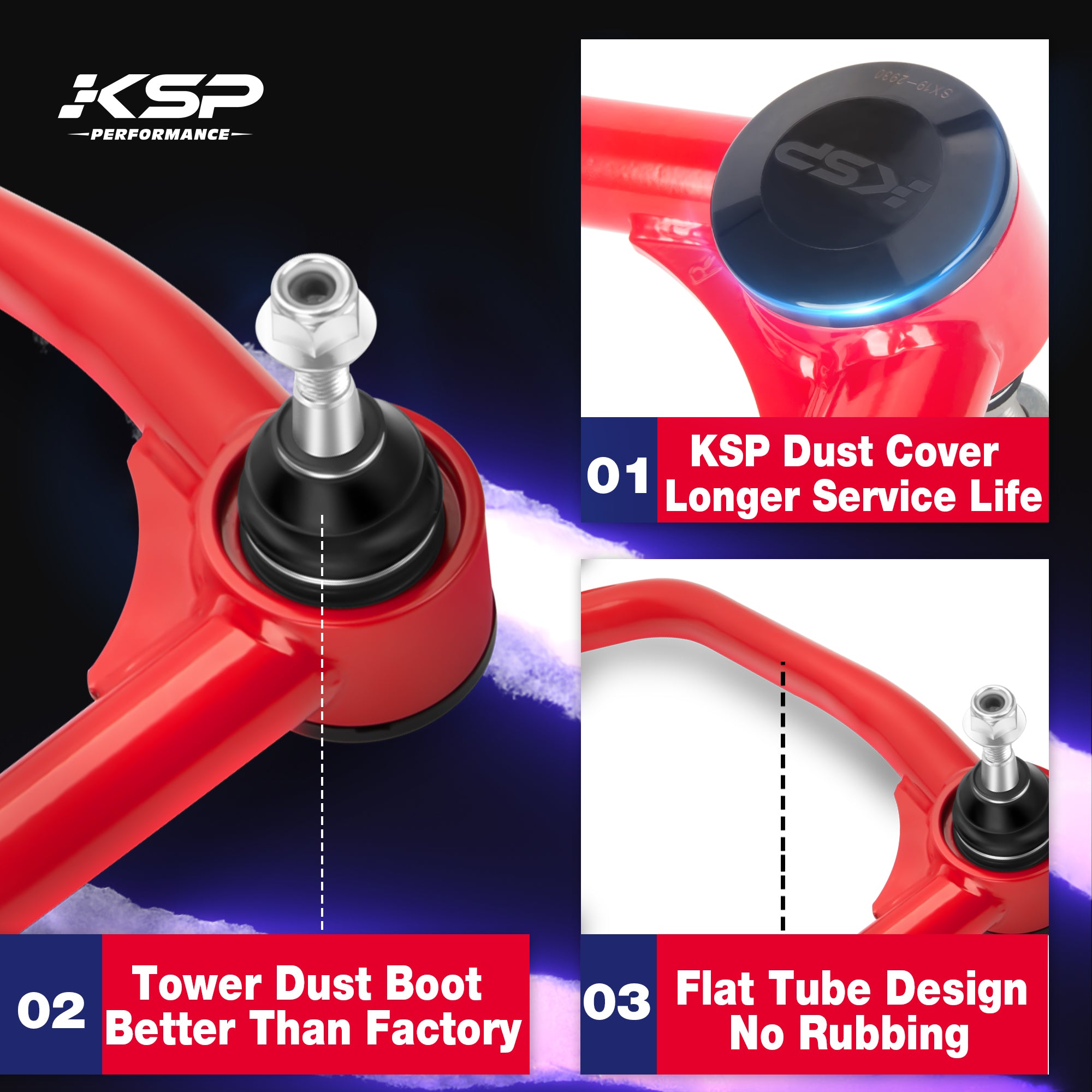 OEM Upgrade Red Upper Control Arms for 2007-2018 Chevy Silverado GMC ...