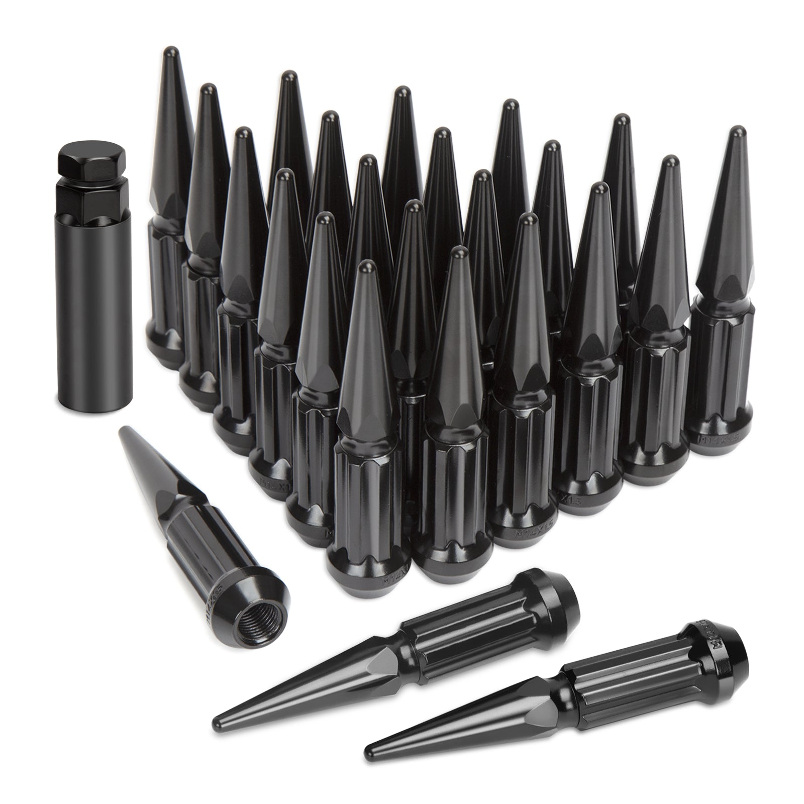 Extended Spiked Lug Nuts M14x1.5 24pcs 2-piece Cone Seat For Chevy For | KSP performance