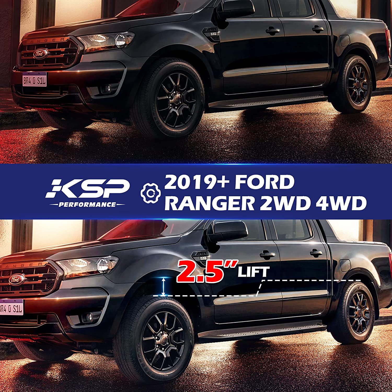 2.5 inch Front Leveling Lift Kit For 2019-2022 Ford Ranger XL XLT 2WD ...